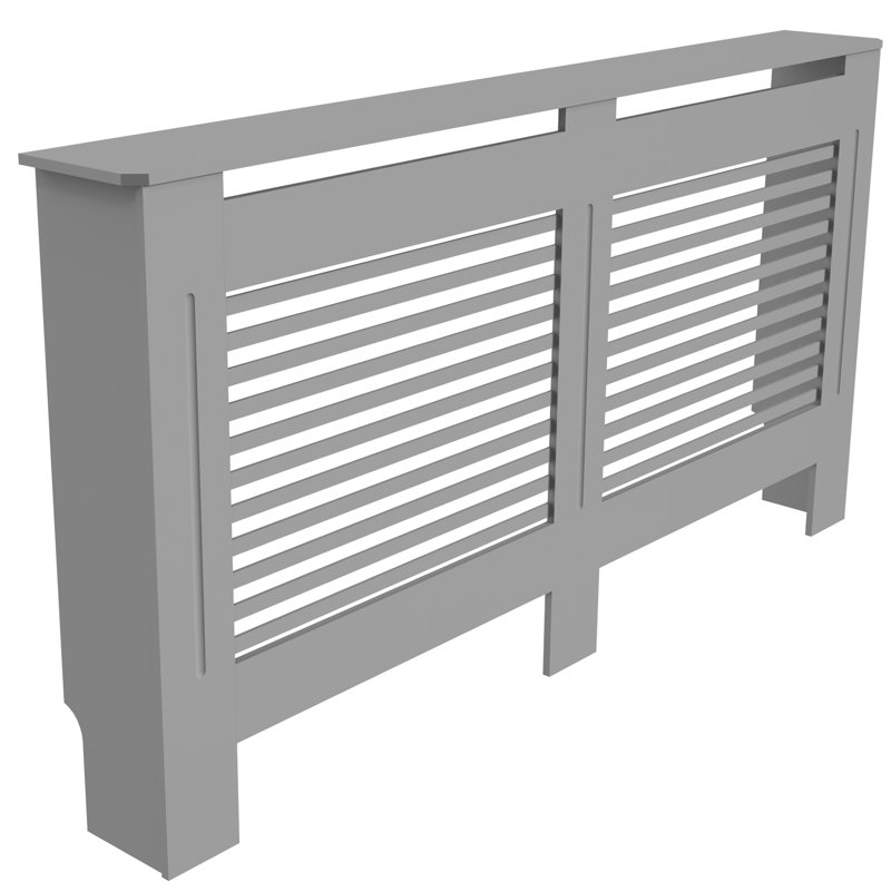 LUVODI Wooden High Radiator Cover Wood Cabinet Grey Large Horizontal ...