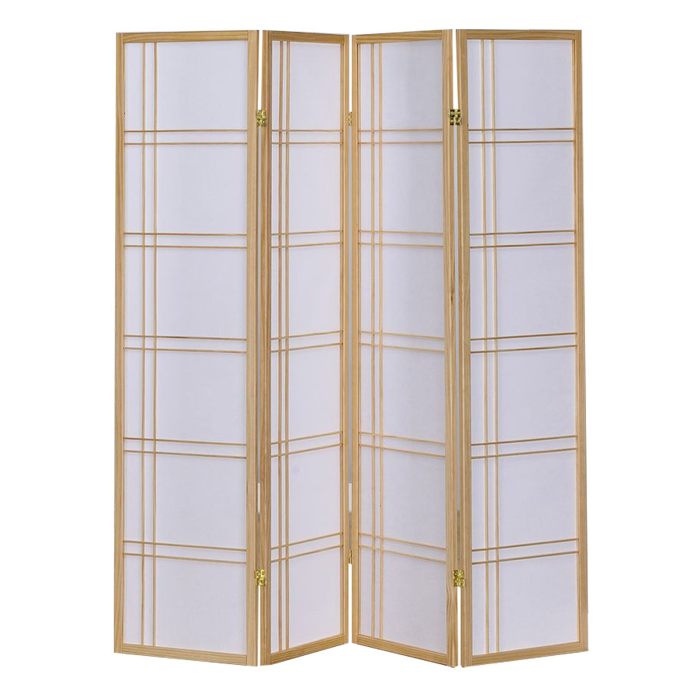 Ebern Designs Hernadez Natural 4 Panel Screen | Wayfair