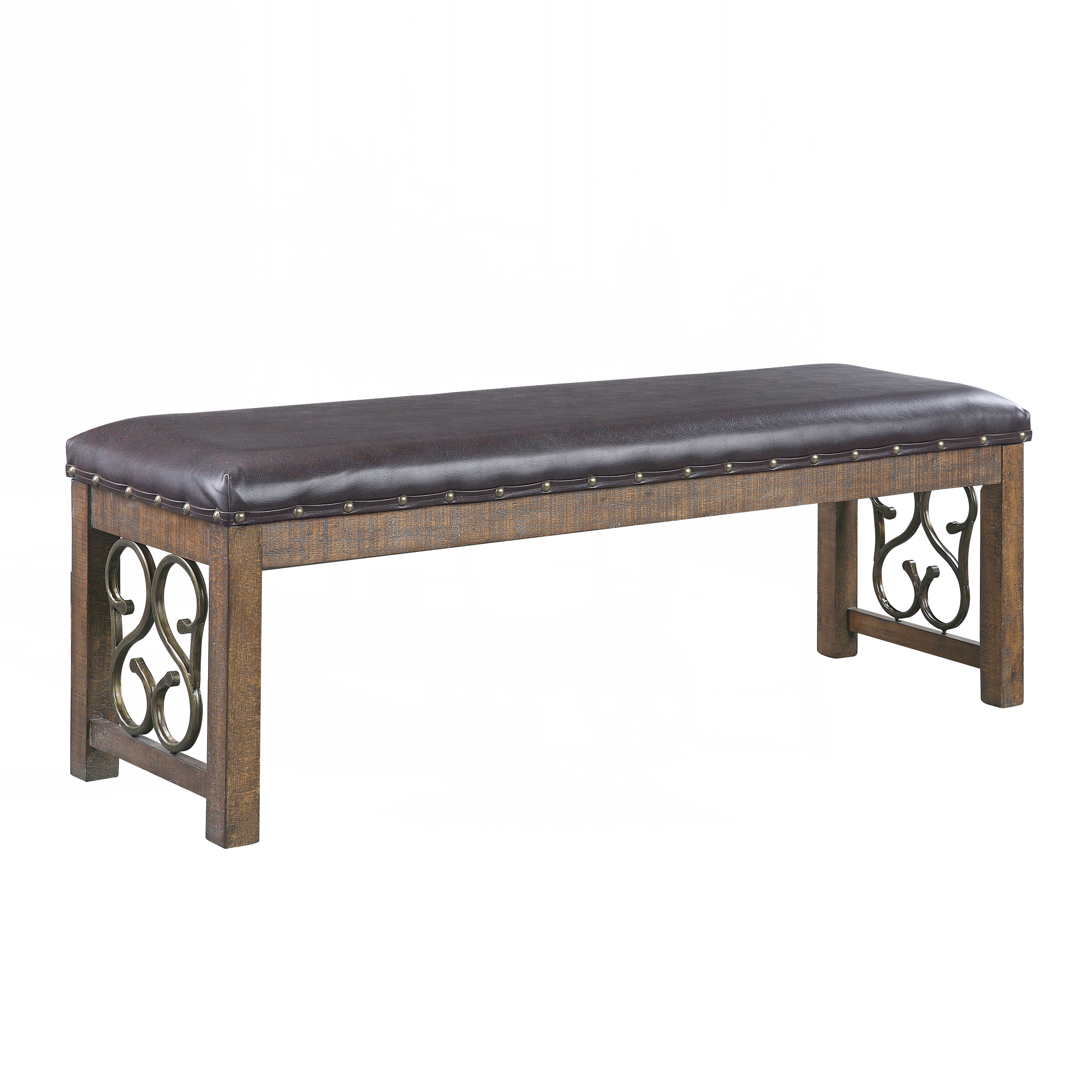 Canora Grey Classic Traditional Bench 56-inch Synthetic Leather Seat ...