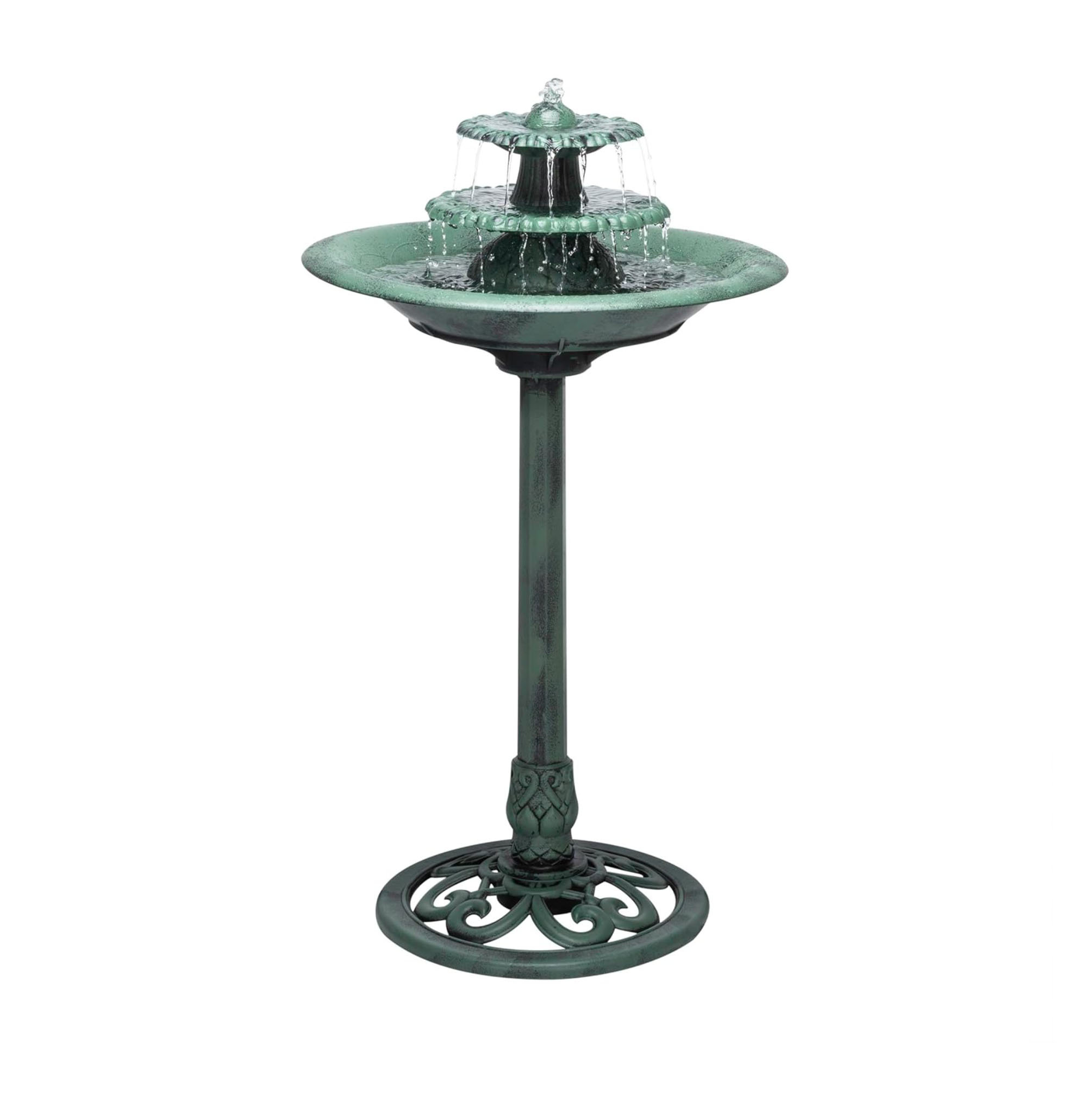 Wildon Home® Outdoor 3-Tiered Pedestal Water Fountain & Birdbath ...