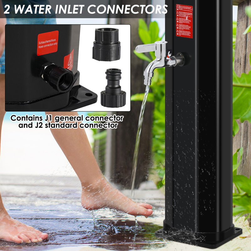 Pirecart Solar Powered Portable Freestanding Outdoor Shower with ...