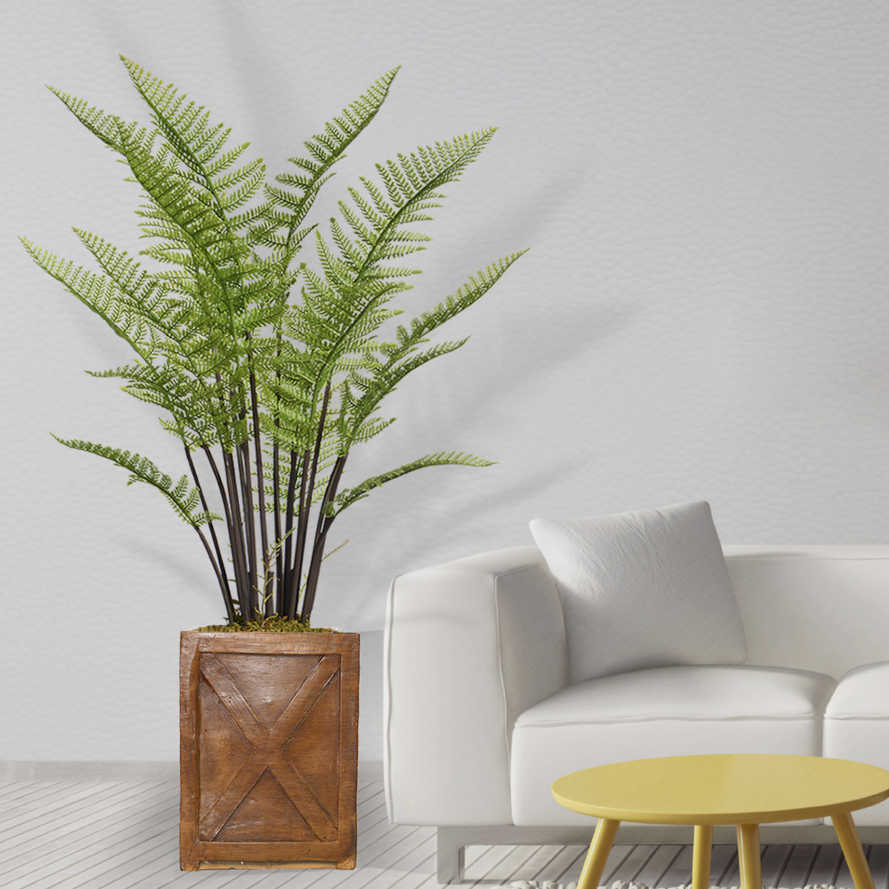 Laura Ashley Panama 57" Willow Ficus Fern Plant in Planter Set ...