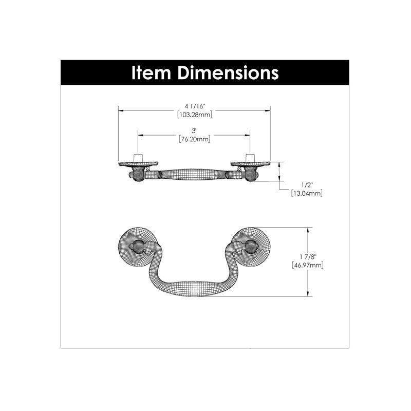 HickoryHardware Manor House 3" Center Drop Handle Multipack | Wayfair