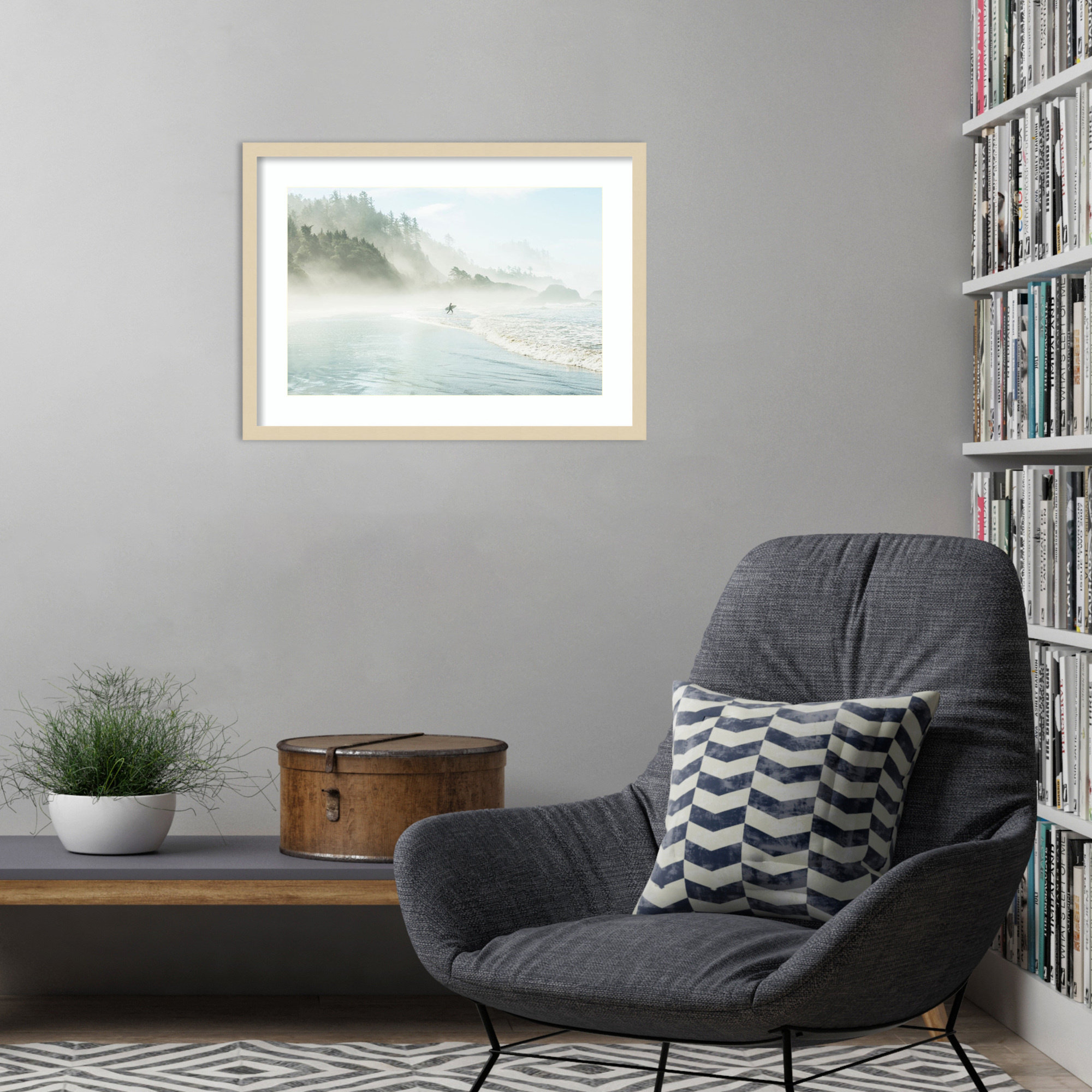 Beachcrest Home Catching the Morning Surf by Garret Suhrie Wood Framed ...