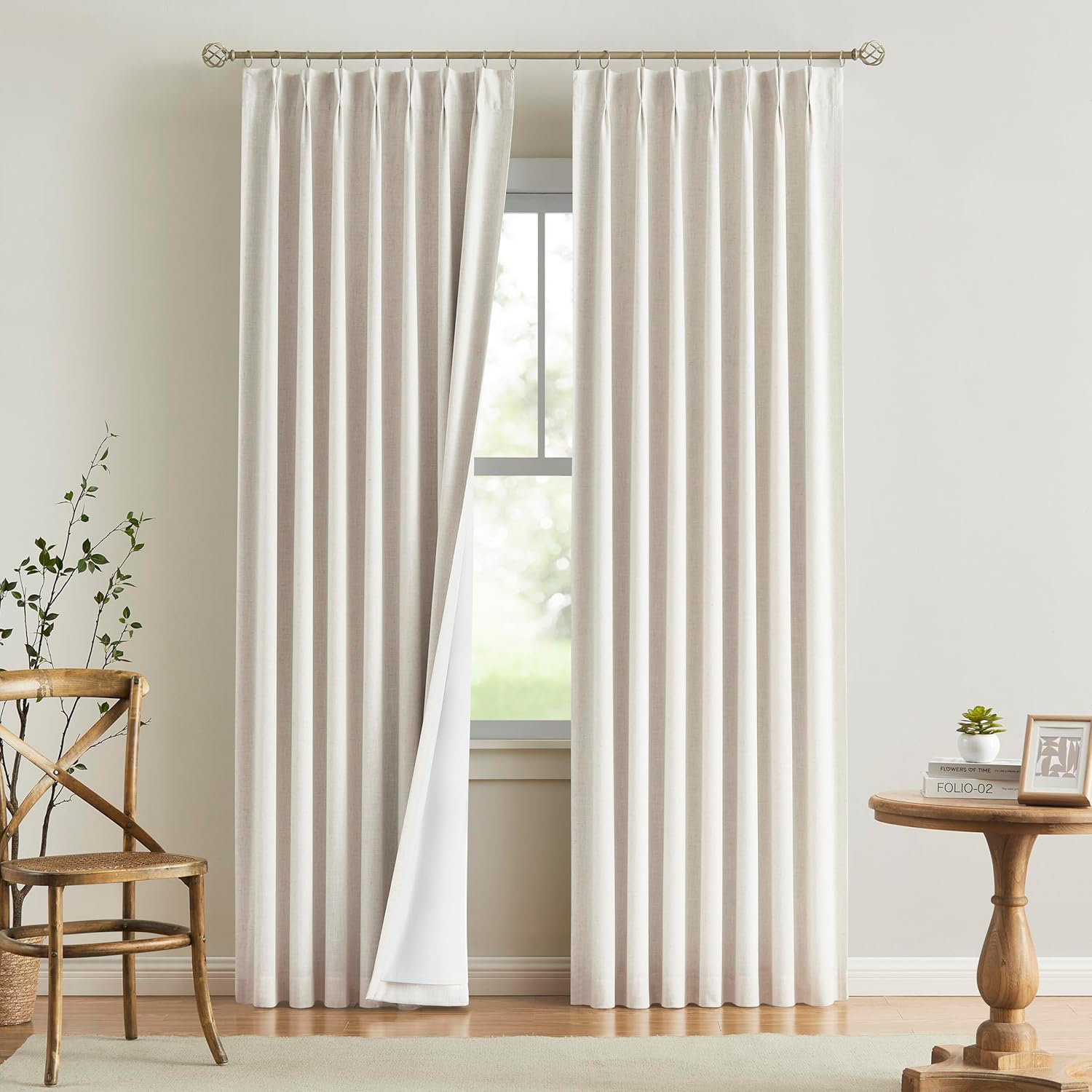 doitbest Full Blackout Curtains Linen Blended Room Darkening Window ...