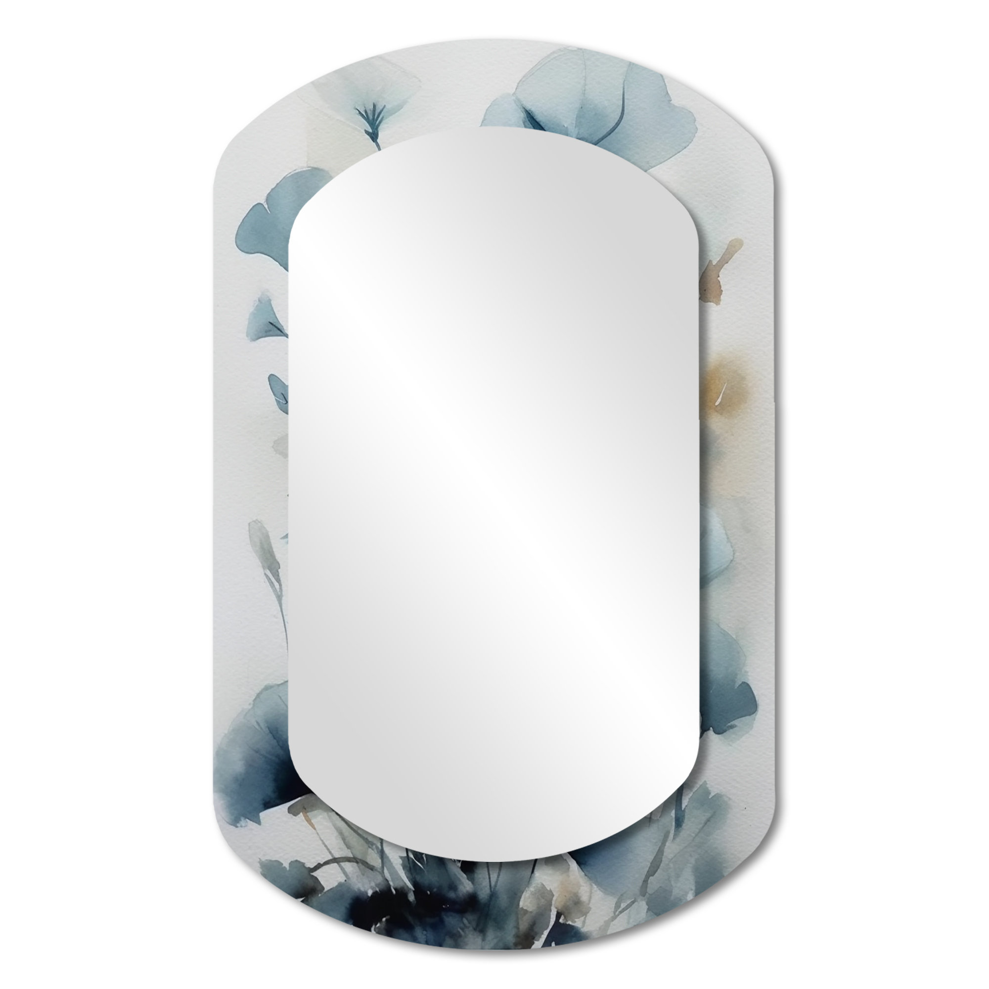 Latitude Run® Smythe Blue Leaf Foliage And Flowers I - Leaves Cylinder ...