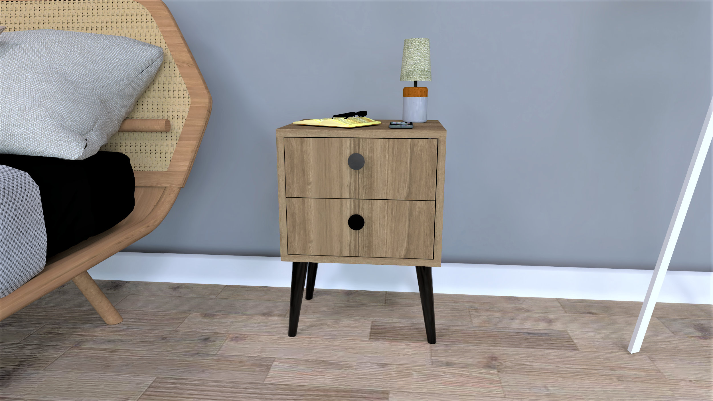 Corrigan Studio Weatherholt 2 Drawer Bedside Table | Wayfair.co.uk