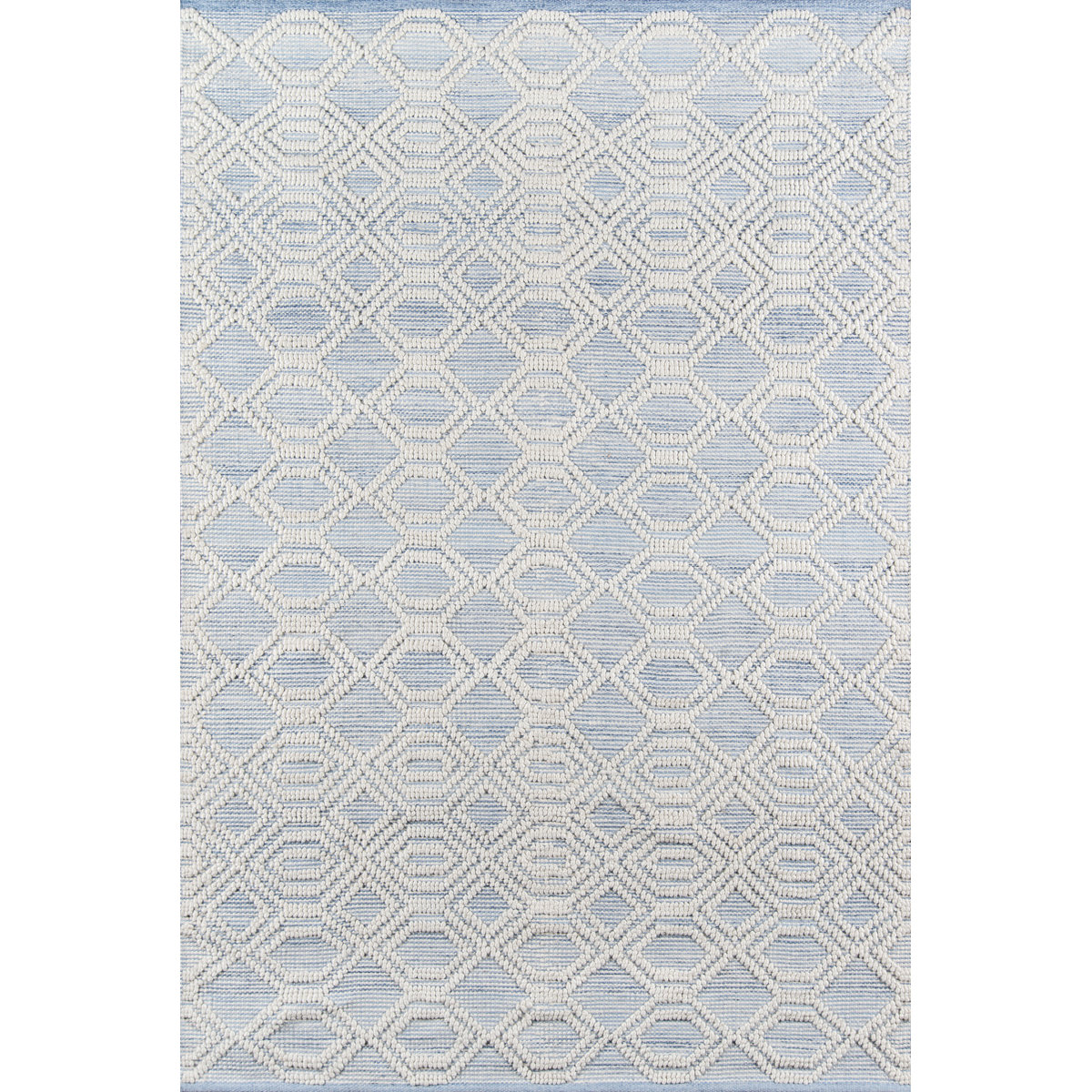 Union Rustic Laguanda Geometric Handmade Flatweave Light Blue/White ...