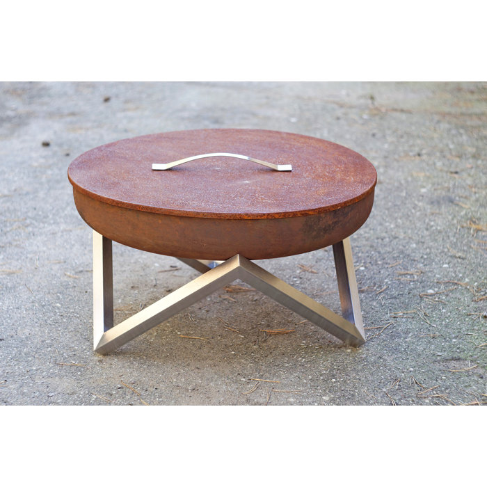 Curonian 25'' x 25'' Rusting Steel Fire Pit Tool & Reviews | Wayfair