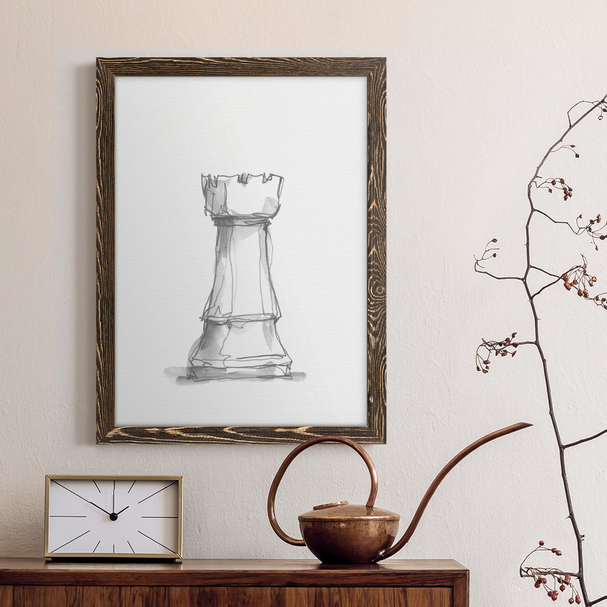 Red Barrel Studio® Chess Piece Study V Premium Framed Canvas - Ready To ...