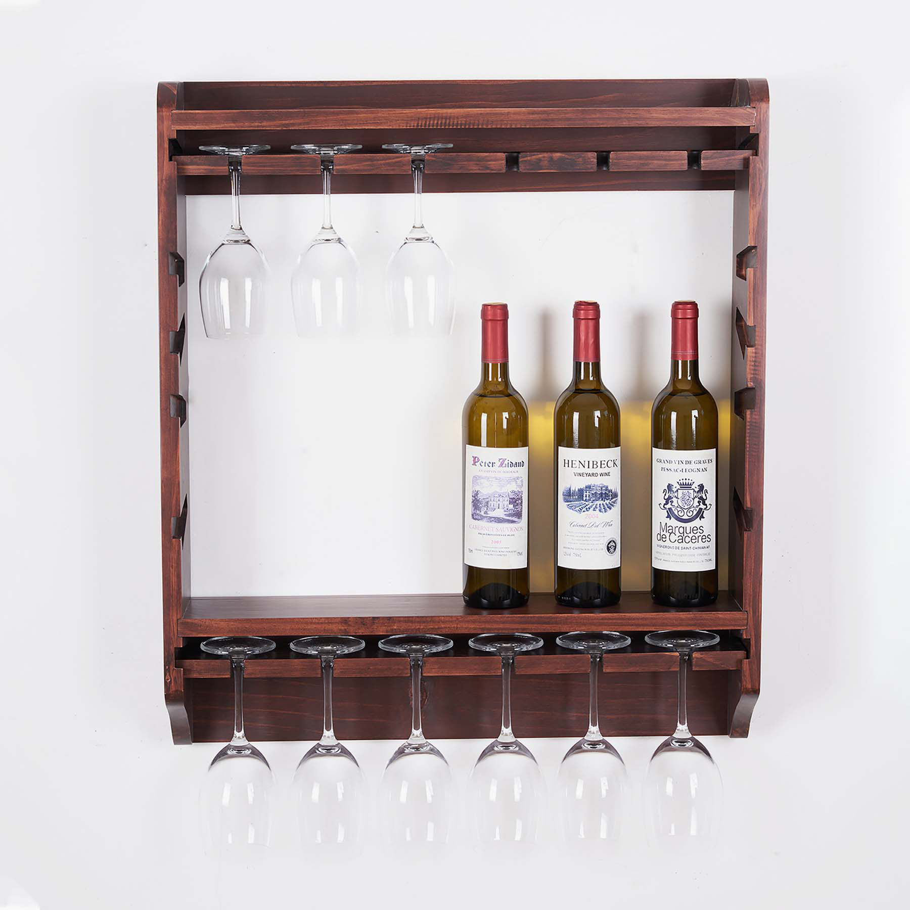 Millwood Pines 18 Bottle Wall Wine Rack/Wine Rack With Glass Holder ...