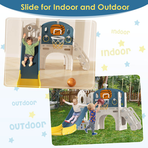 Suteck 9 in 1 Toddler Slide, Kids Slide with Climber Outdoor Indoor ...