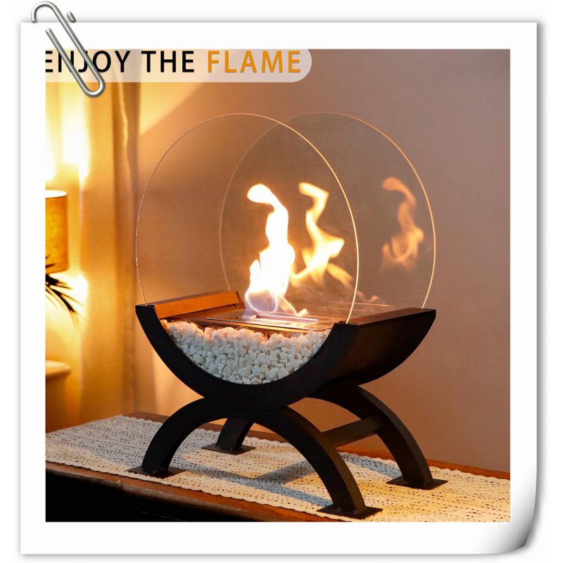 GLOBAL GIRLS LLC Tabletop Fire Tabletop Fireplace with Flame Guard ...