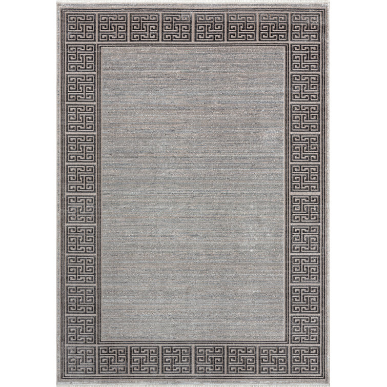 Aegean House Orsieres Brown Framed Viscose Machine Made Area Rug | Wayfair