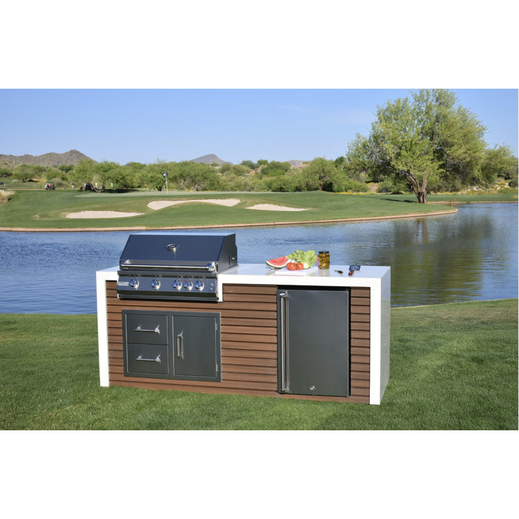 Kokomo Grills 89.5'' Modular Outdoor Kitchen with 4 - Burner Grill ...