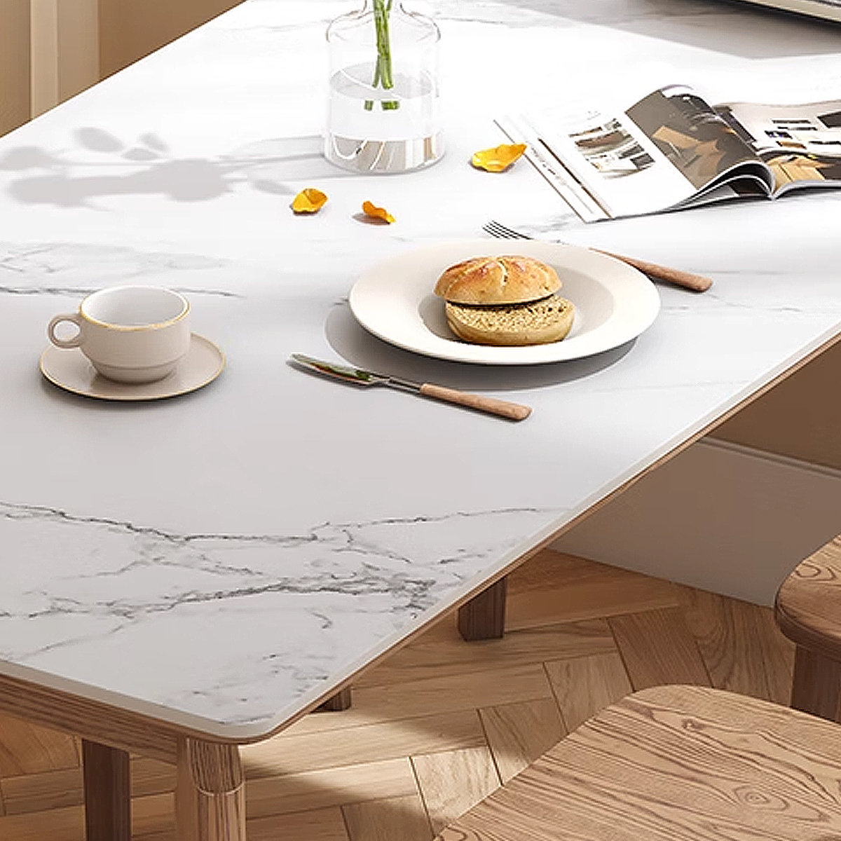 dujinlong home Rectangular Nordic-style ash slate dining table | Wayfair