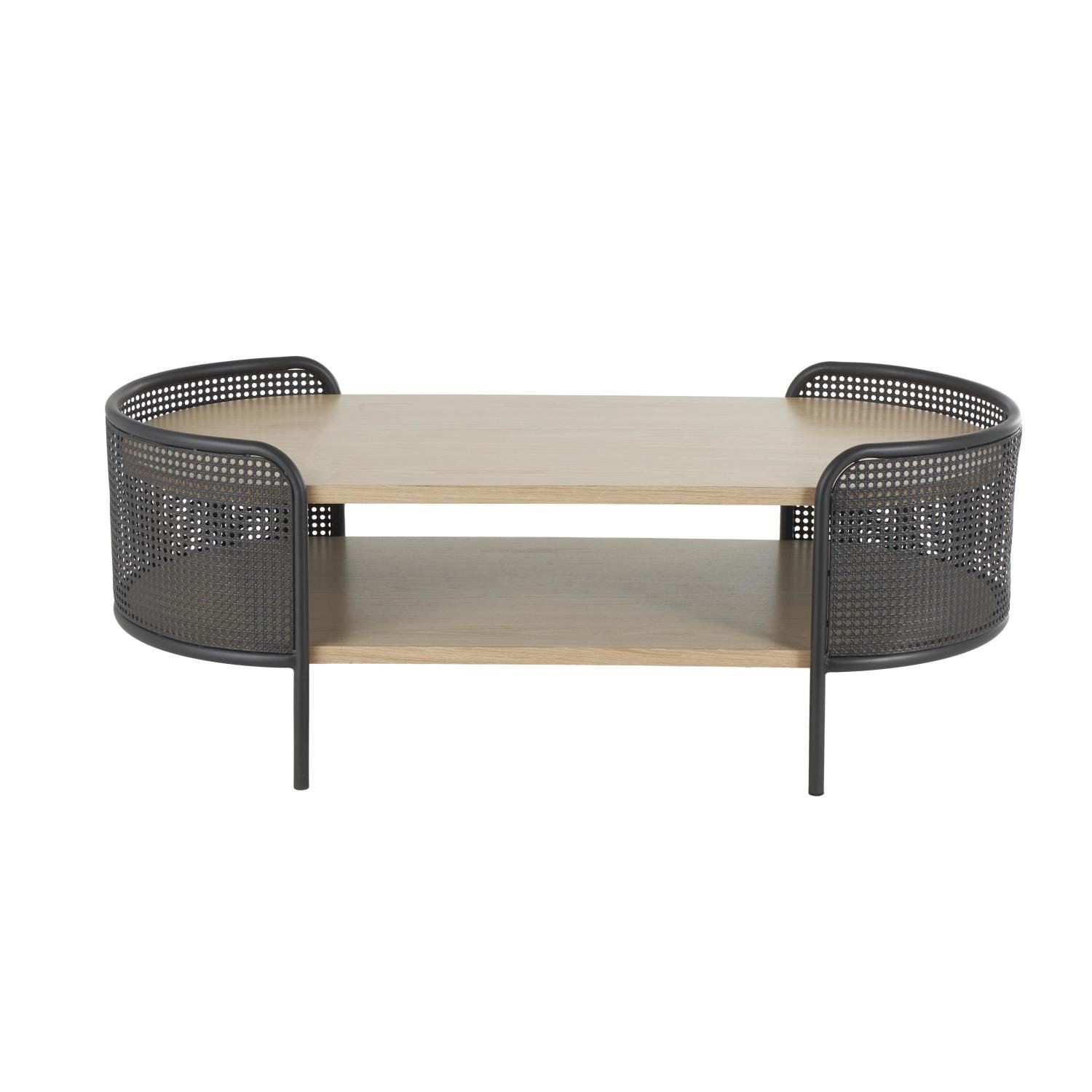 Latitude Run® Cole And Grey Wooden Oval Two-Toned 1 Shelf Coffee Table ...
