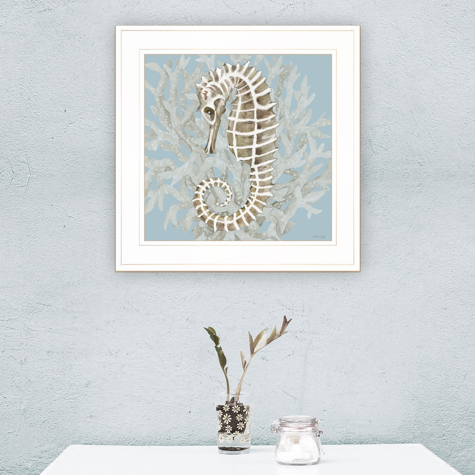 Beachcrest Home™ "Coral Seahorse II" by Cindy Jacobs, Ready to Hang ...