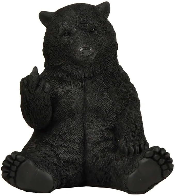 Millwood Pines Black Bear Raising Middle Finger Figurine Funny ...
