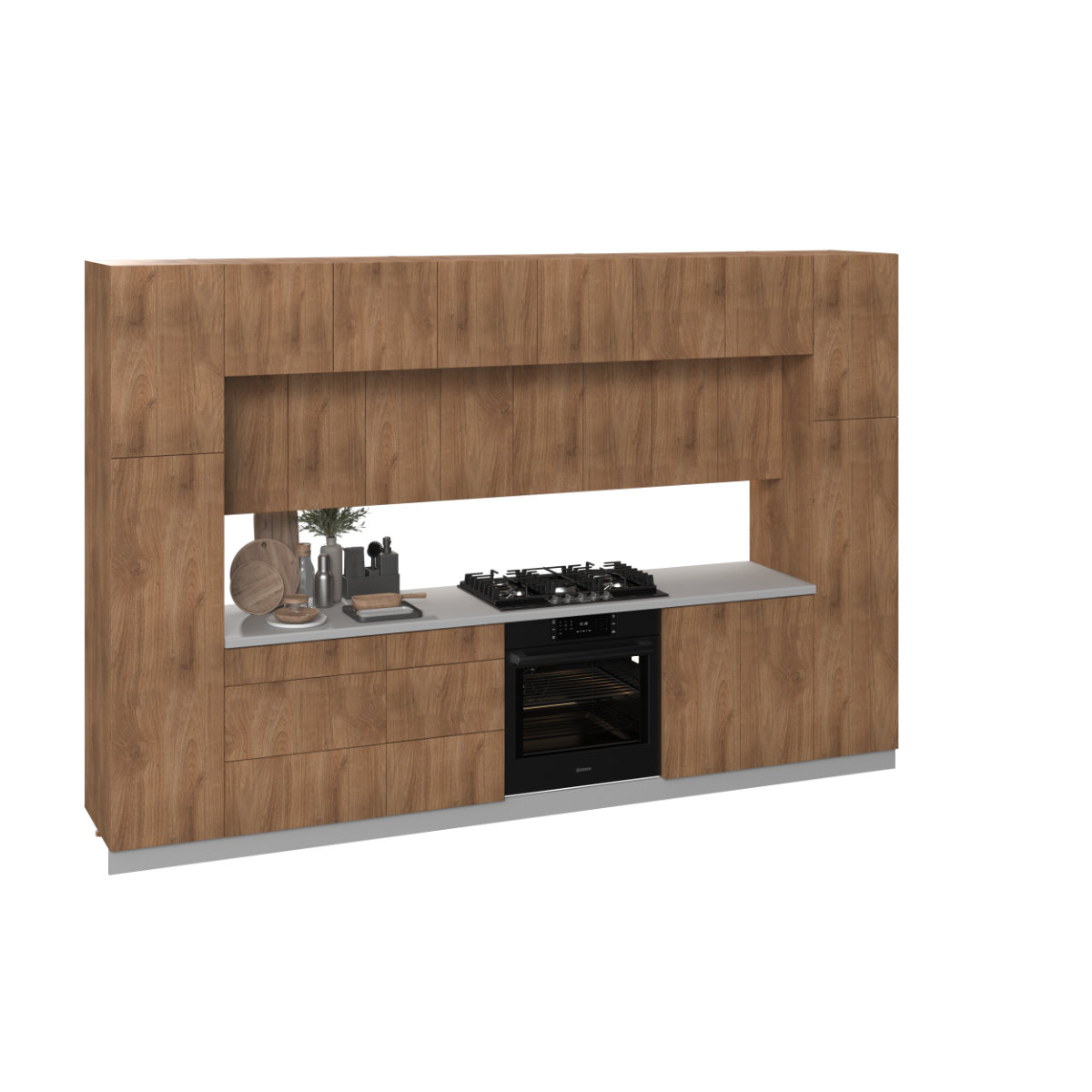WALLKITCHENS FK-LUXE 96" H x 143" W x 24" D Medium Density Fiberboard ...