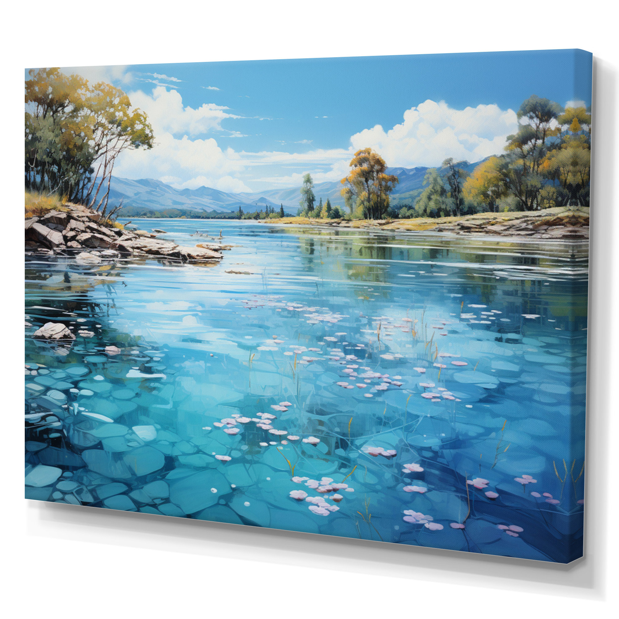 Red Barrel Studio® River Azure Mirrors I On Canvas Print | Wayfair