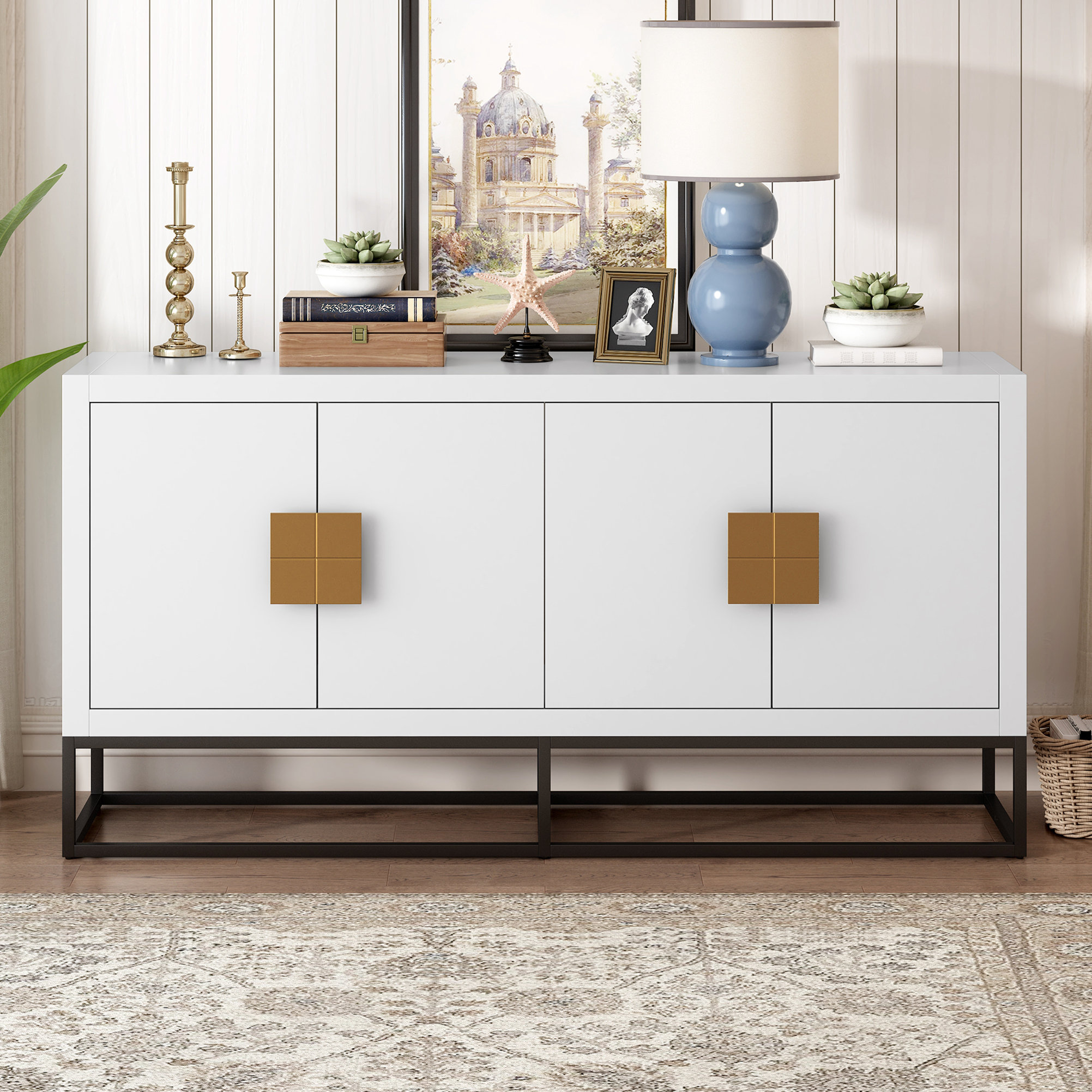Mercer41 Arbi Luxury Designed Cabinet With Unique Support Legs And ...