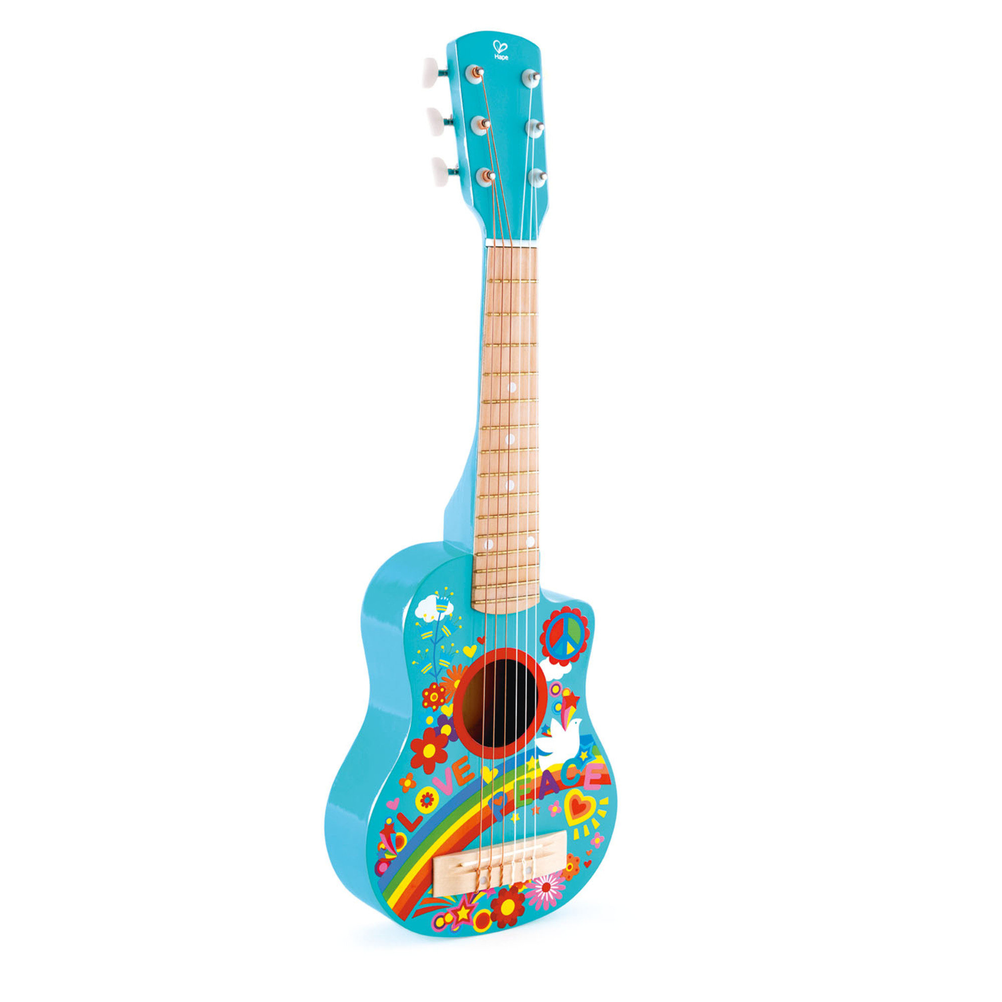 HaPe Flower Power Kids Wooden Toy Guitar Musical Instrument Learning ...