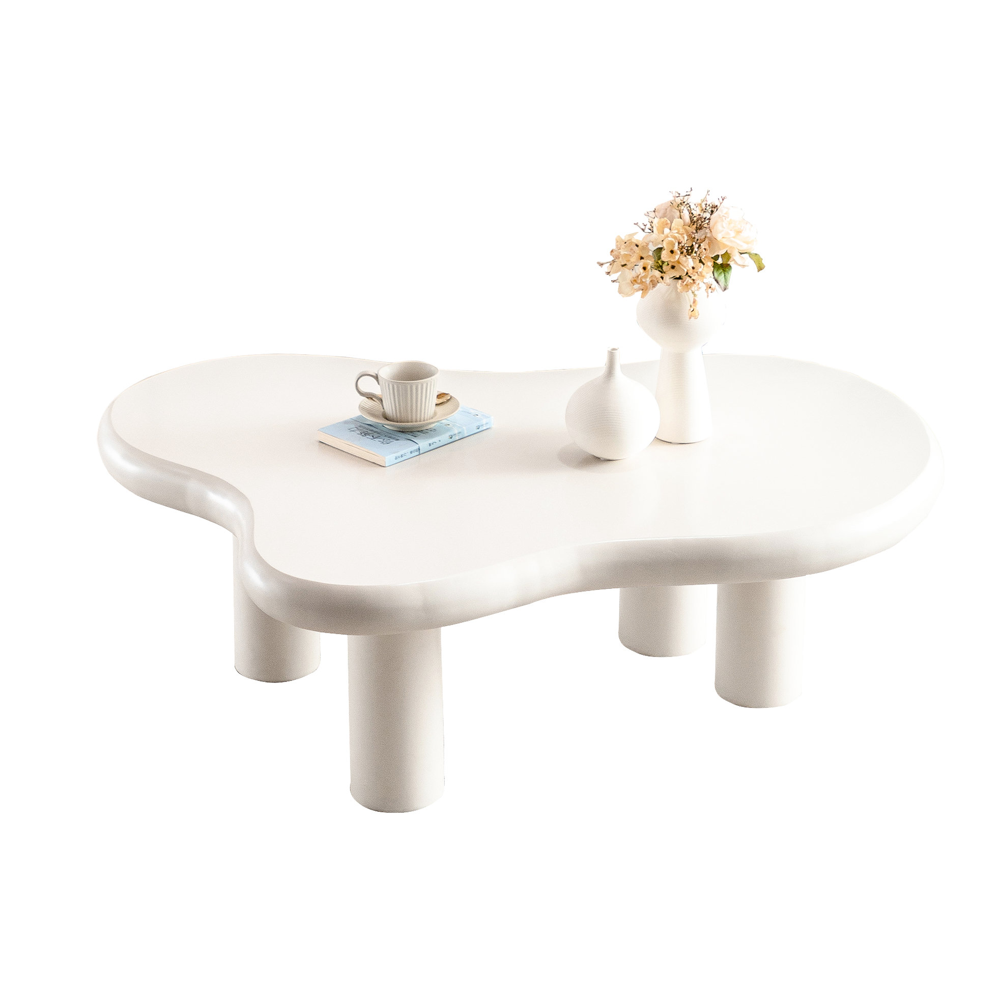 Ivy Bronx Living Room Furniture - Modern Coffee Table With Irregular Cloud Look, Structure ...