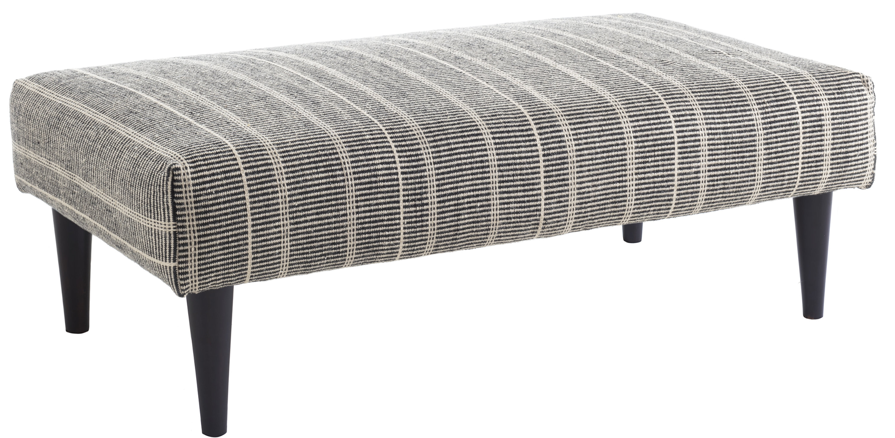 Annie Selke Home Samson Black Tapered Leg Rug Ottoman | Wayfair