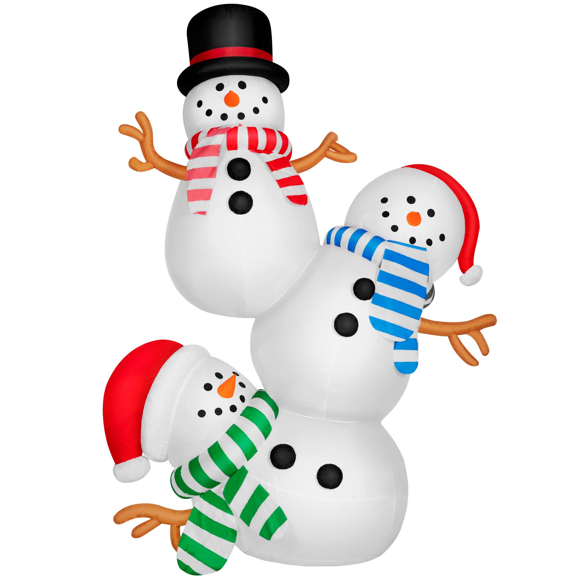 The Holiday Aisle® Emila 8ft. Height Inflatable 3-stacked Snowman ...