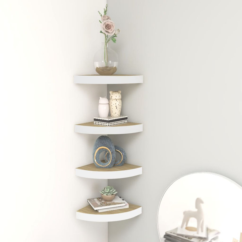 Latitude Run® Wall Corner Shelf Floating Corner Shelf Wall Mounted ...