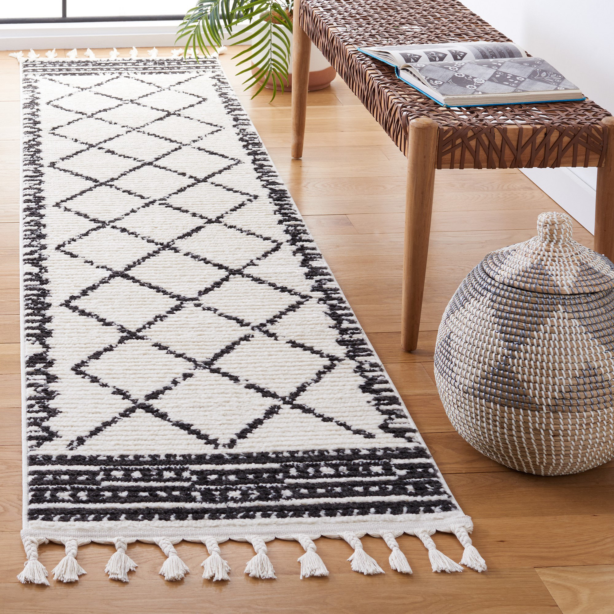 Foundry Select Baar Tassel Performance Abstract Rug | Wayfair