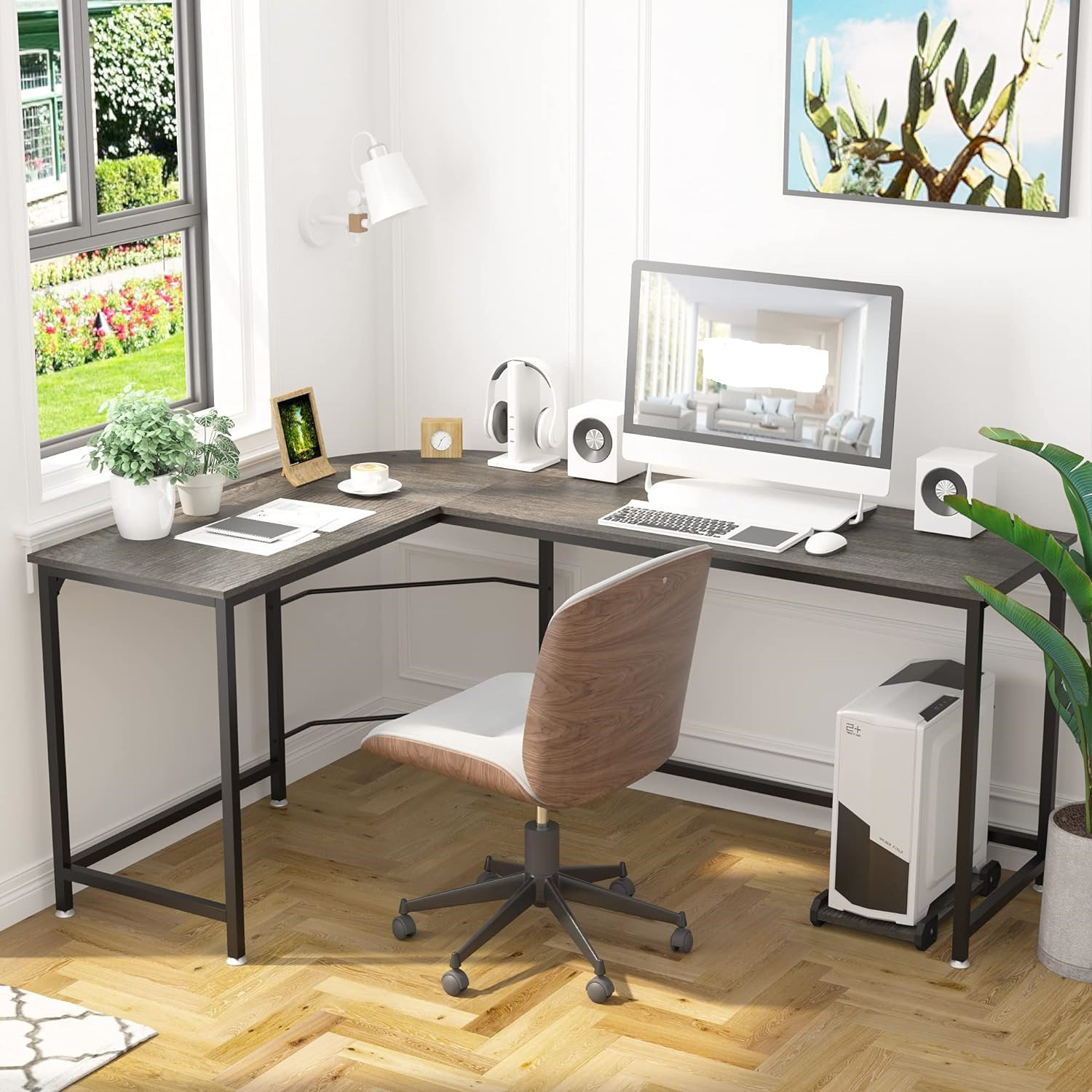 17 Stories Reversible L Shaped Desk, 57.9" Gaming Computer Desk, Modern ...