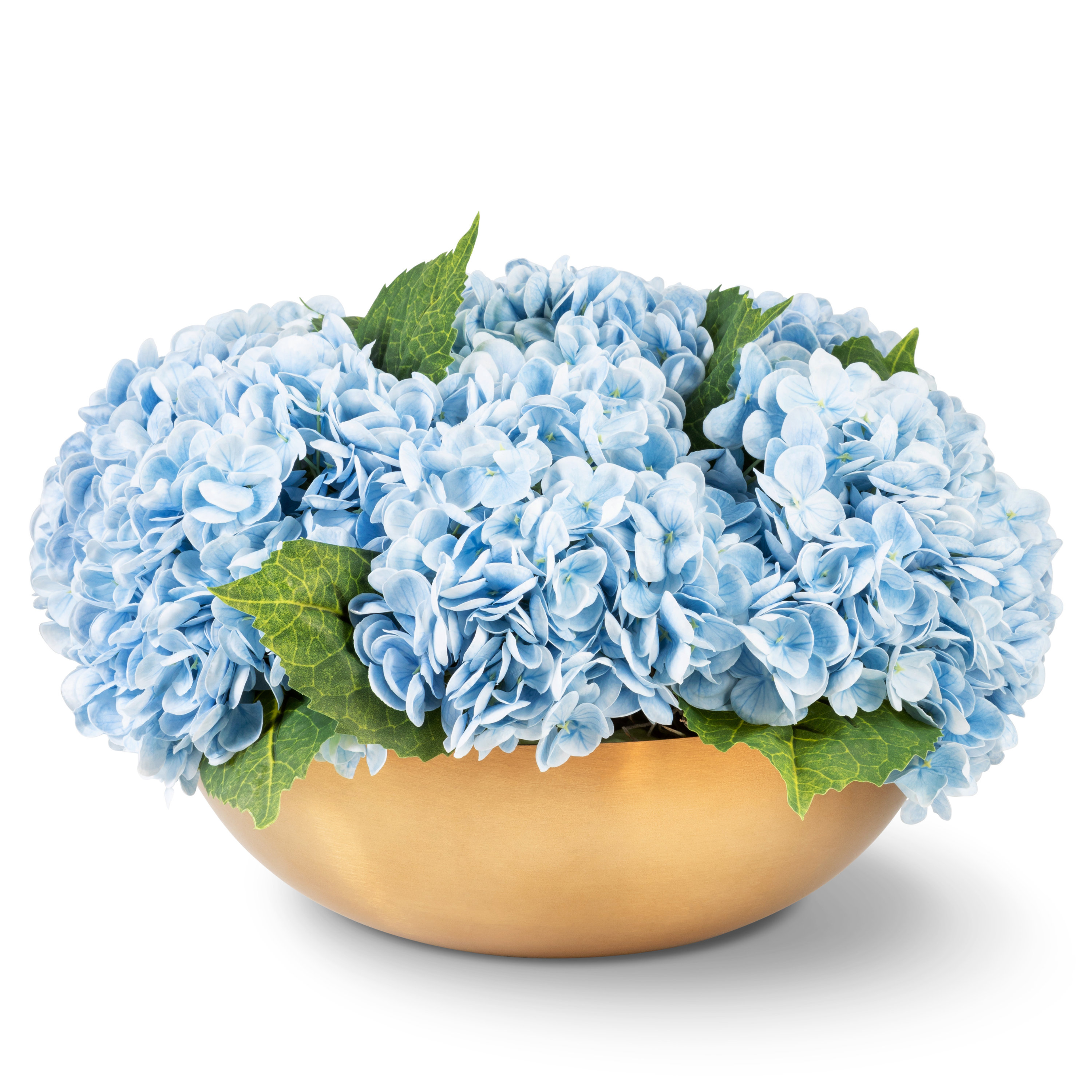 CocoBella Ian Realtouch Hydrangea Arrangement in Large Gold Bowl | Wayfair