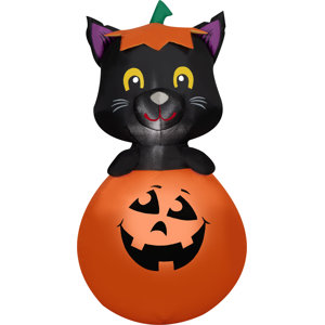 Gemmy Industries Airblown Black Cat in JOL | Wayfair