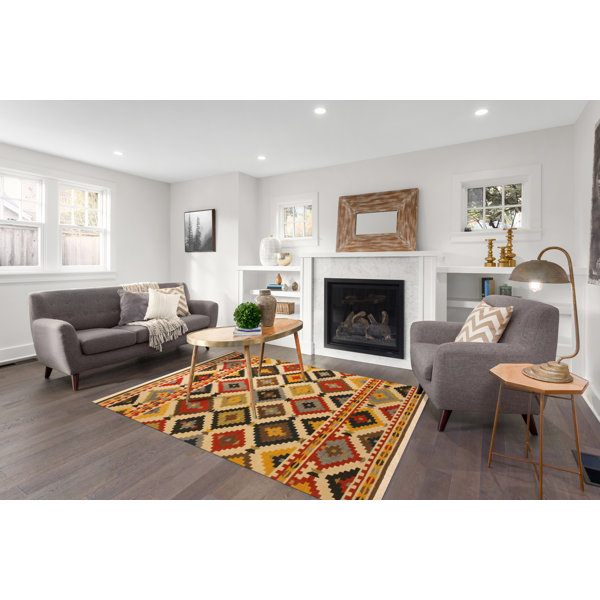 Loon Peak® Stylish and Durable Hand Tufted Wool Modern Sharen Geometric ...