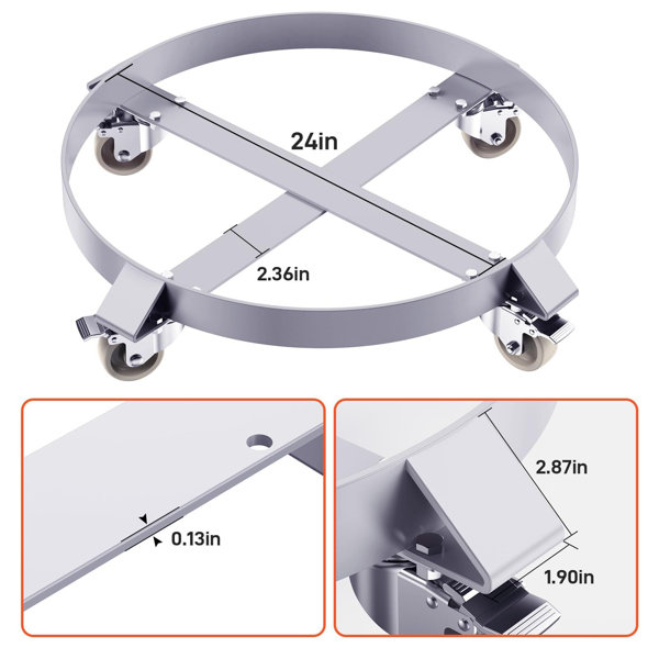 babevy 55 Gallon Drum Dolly,Dolly Heavy Duty Steel 1000 Pound Drum ...