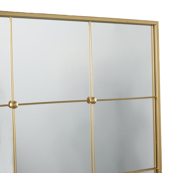 CosmoLiving by Cosmopolitan Metal Window Pane Inspired Gold Wall Mirror ...