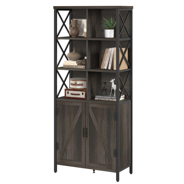 Gracie Oaks Tall Storage BookCase with Doors - Wayfair Canada