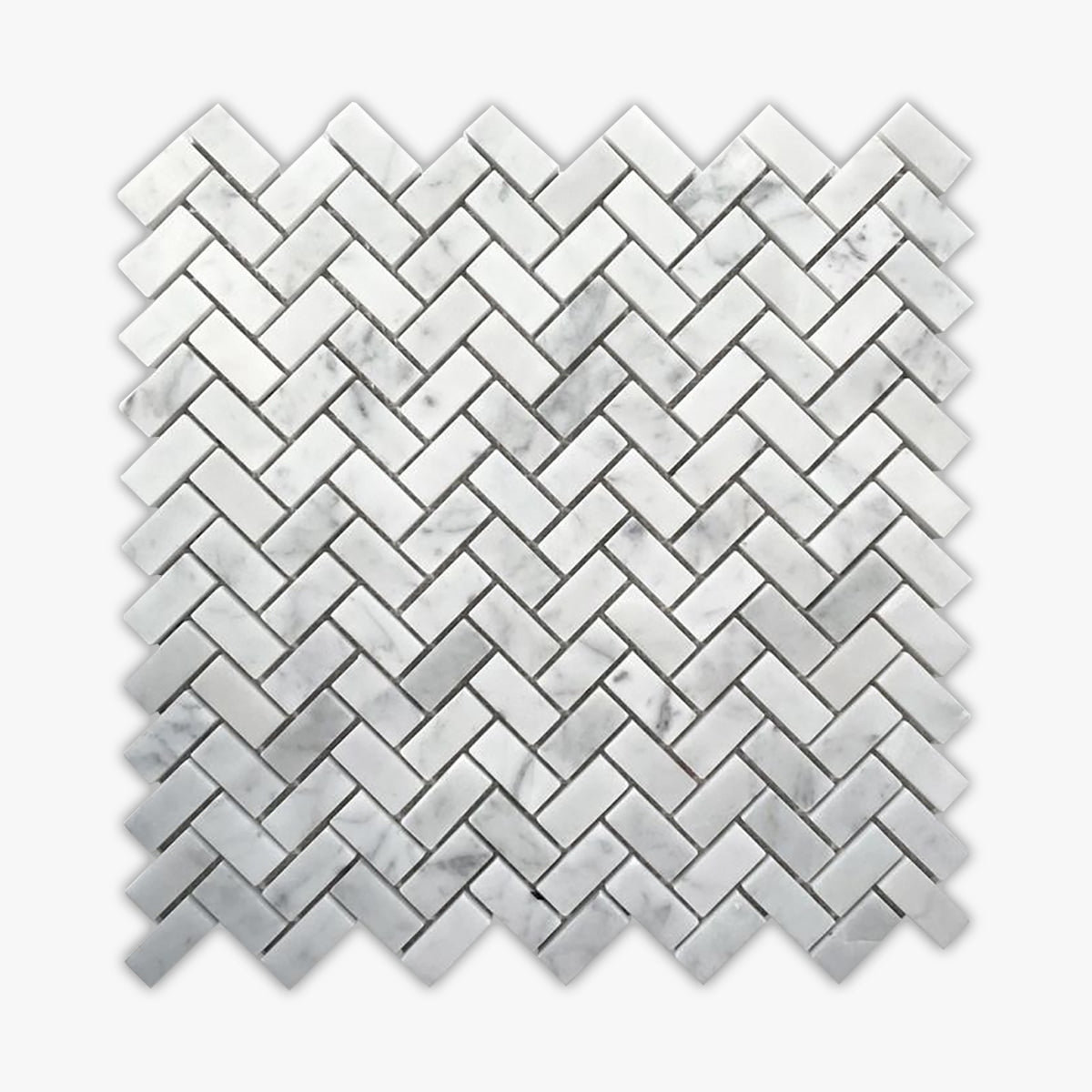 Direct Stone Source 1" x 2" Marble Herringbone / Chevron Mosaic Wall ...