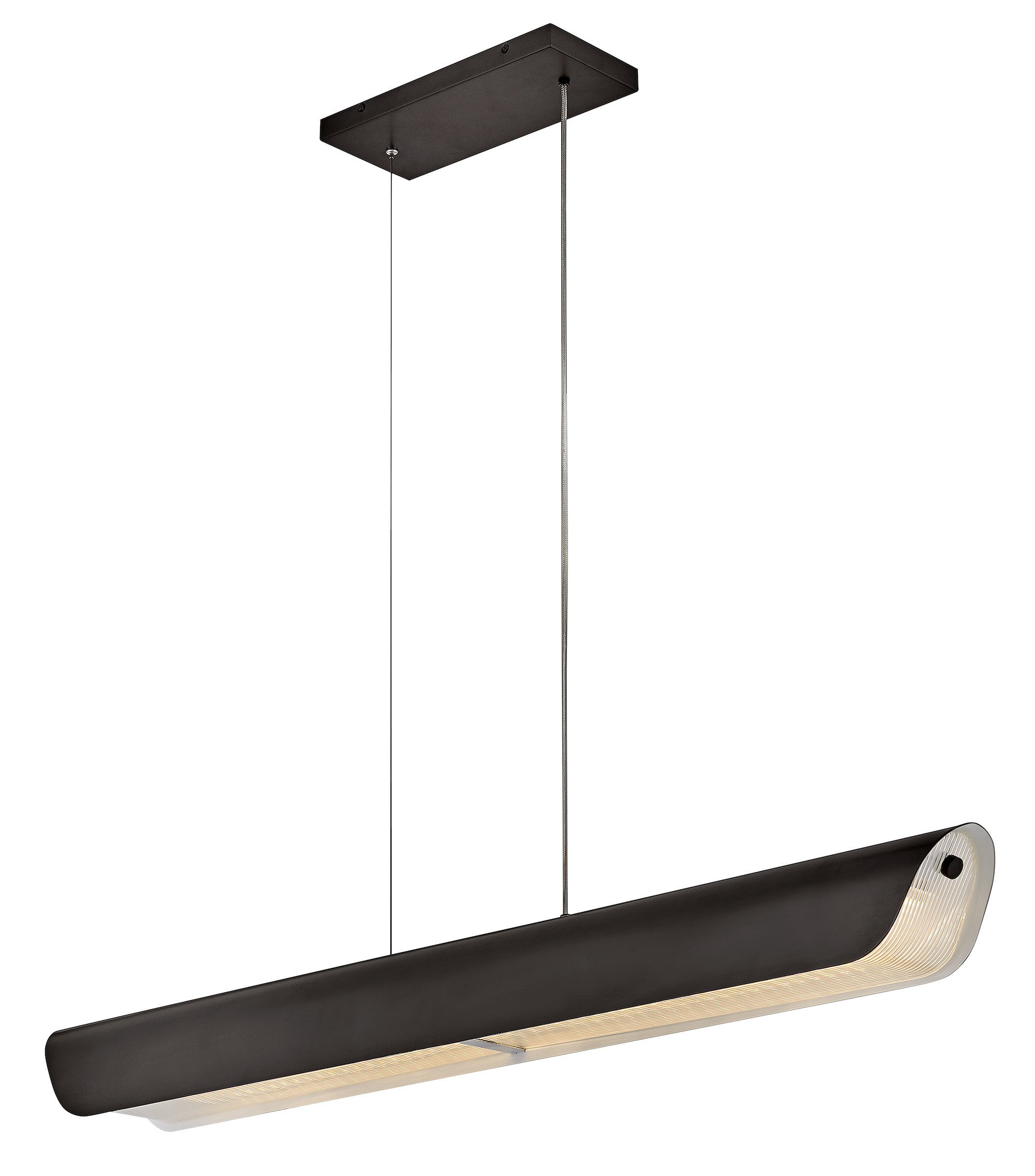 Fredrick Ramond Arco Integrated LED Linear Chandelier w/ Heavy Clear ...