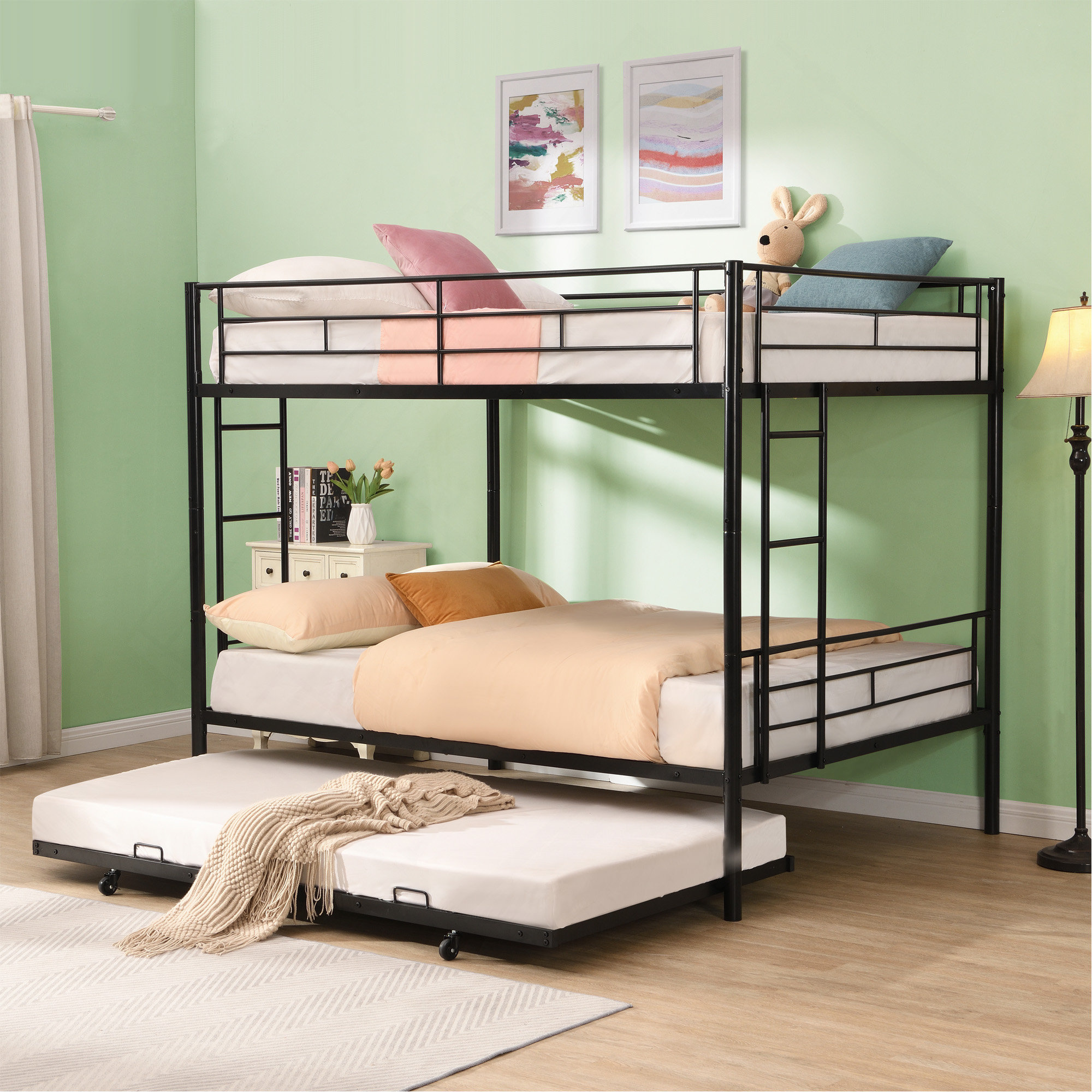 Isabelle & Max™ Full Over Full With Trundle Metal Bunk Bed , No Box ...