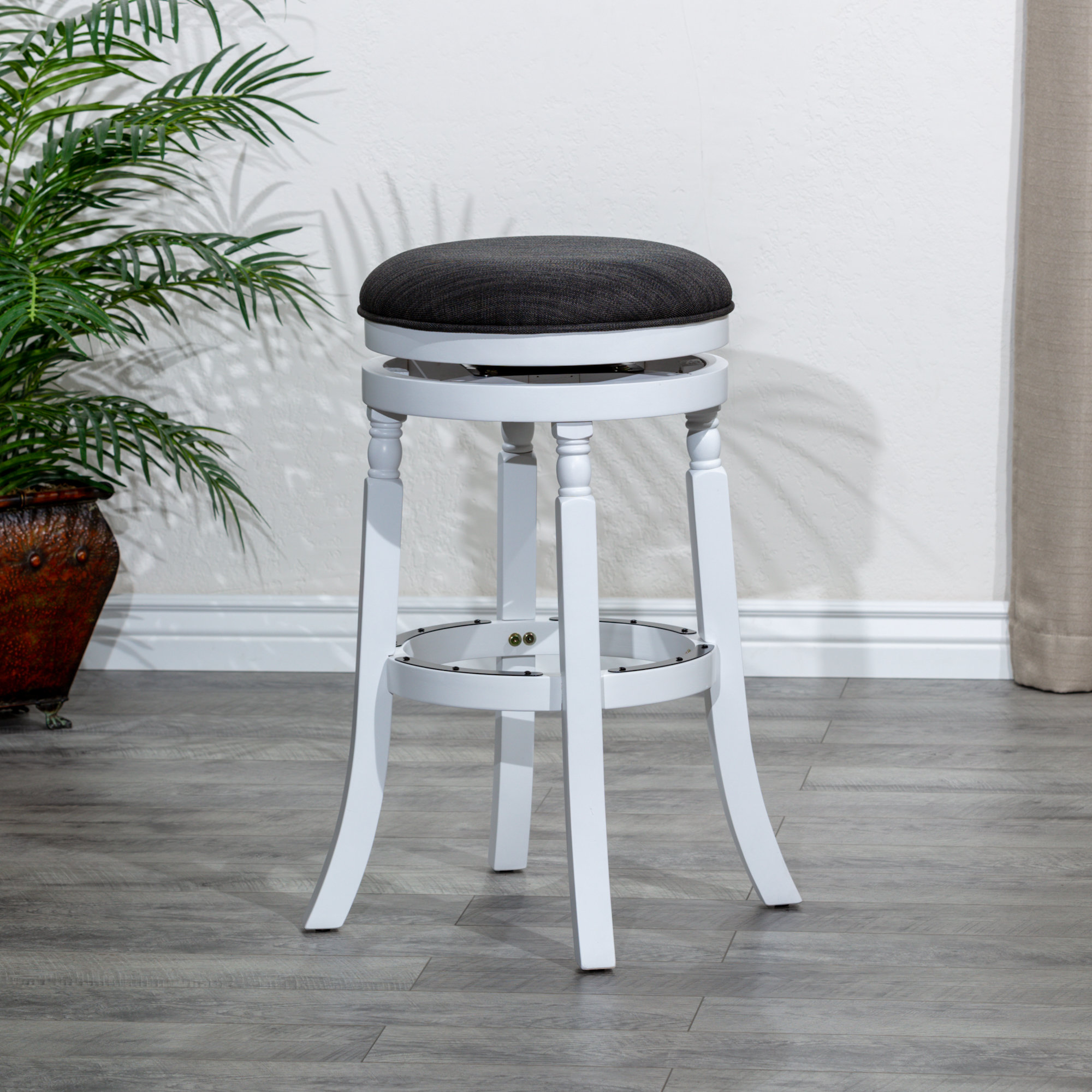 Winston Porter Kintzel Swivel Bar Stool with Footrest - 300 lb Capacity ...