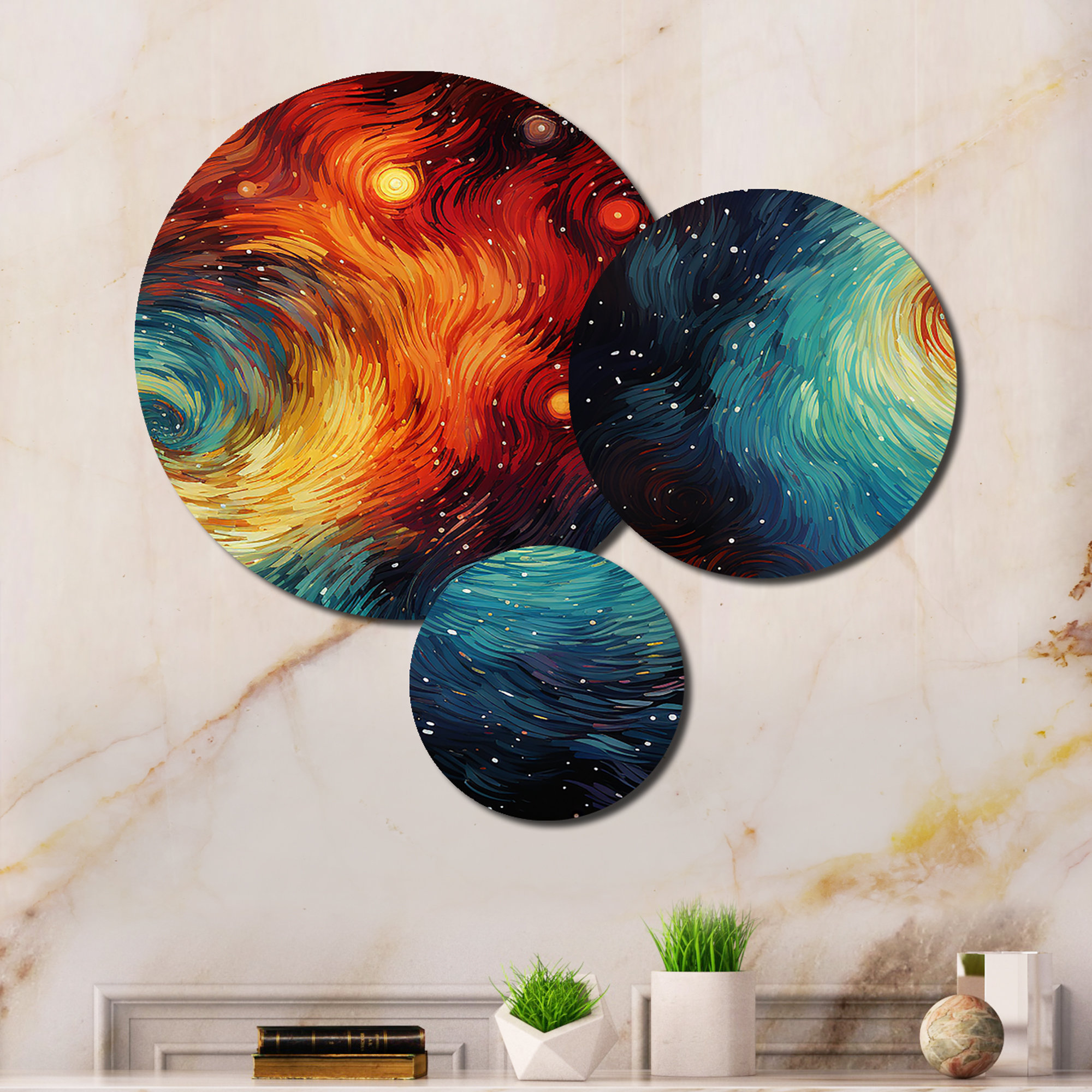 Ivy Bronx Colorful Storm Whirling Kaleidoscope I - Abstract Metal Art ...