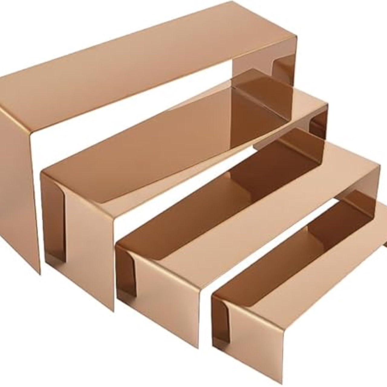 FashionSecretsLLC 4 Piece Stainless Steel Display Risers Perfect Stands ...