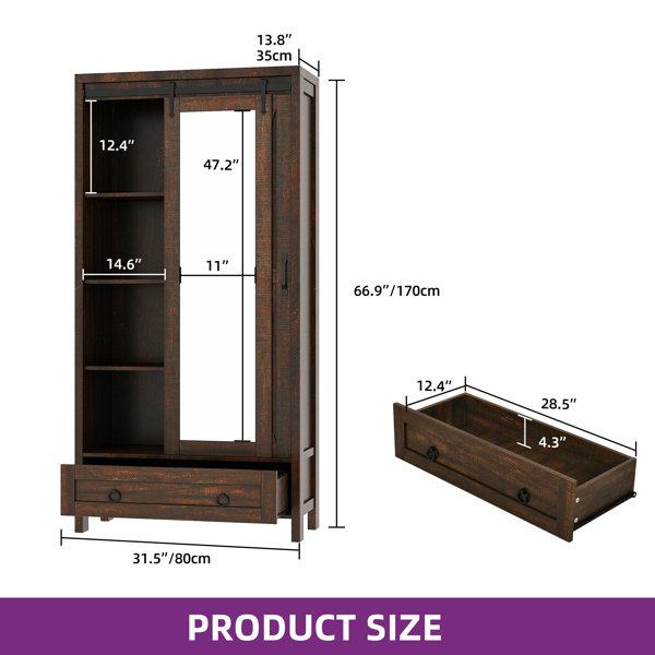 Red Barrel Studio® Farmhouse Freestanding Bathroom Storage Cabinet With ...