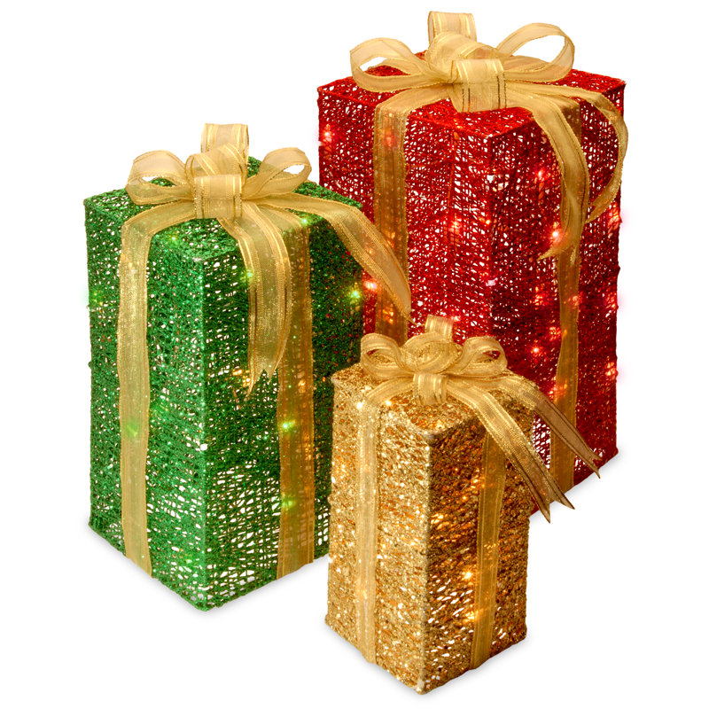 The Holiday Aisle® Pre-Lit LED Multicolor Gift Box Assortment & Reviews ...