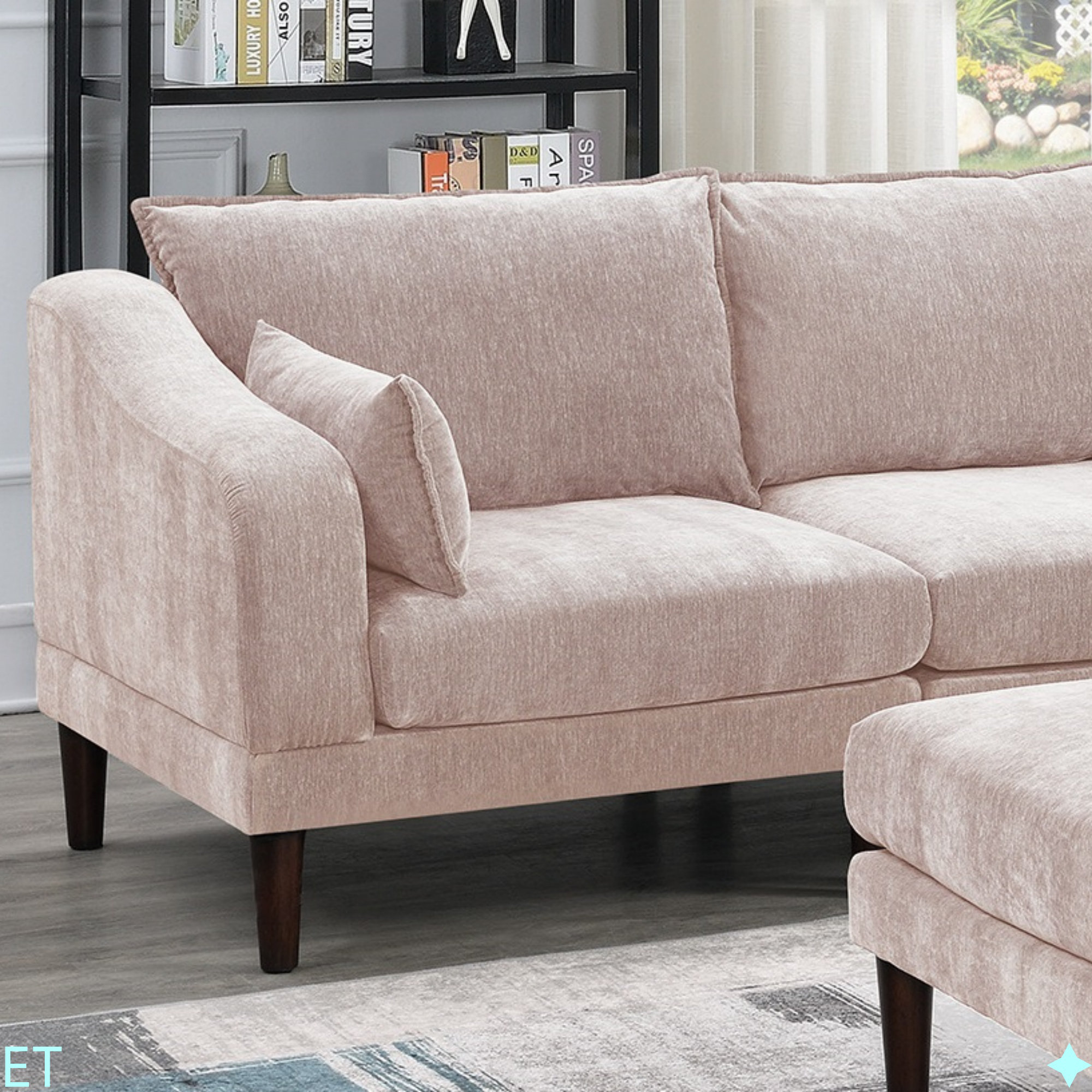 Red Barrel Studio® Gorgeous Mineral Color LAF / RAF One Arm Chair Morgan Fabric 1Pc Chair Pillow ...