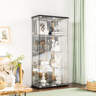 Ebern Designs Isabele Tempered Glass Display Cabinet with Mirrored Back ...
