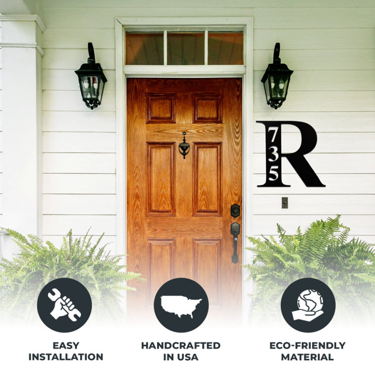 Latitude Run® Monogram Address Sign - Metal Wall Art | Wayfair